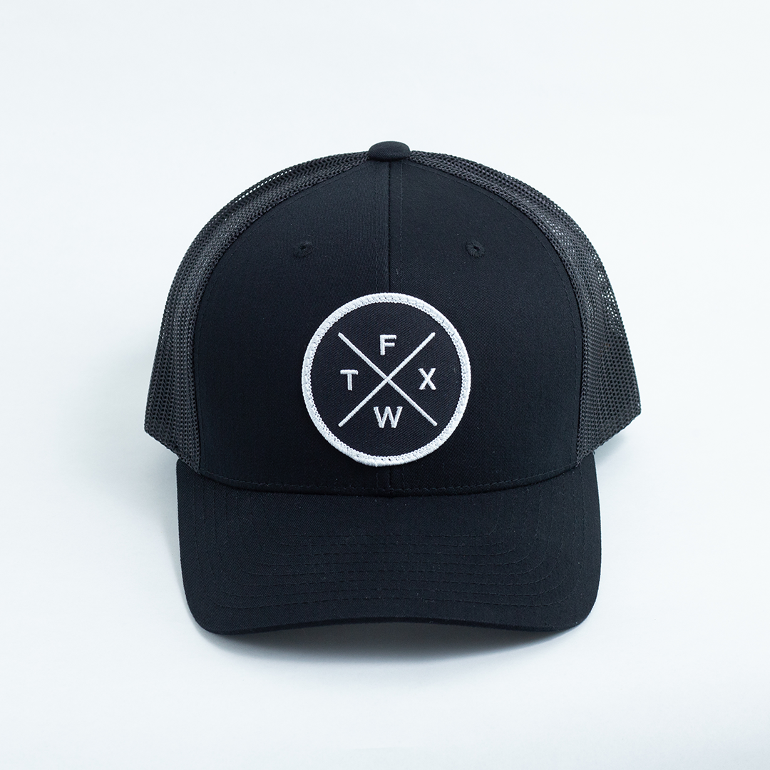 FW X TX Trucker Hat - Black - Curved Visor – Fort Worth Locals